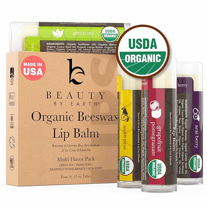 Organic Lip Balm Multi Flavor - 4 Pack Lip Care – Luvson Beauty